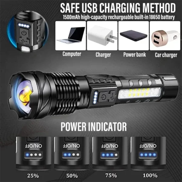 High Power Tactical Led Emergency Warnings Flashlight Light ...